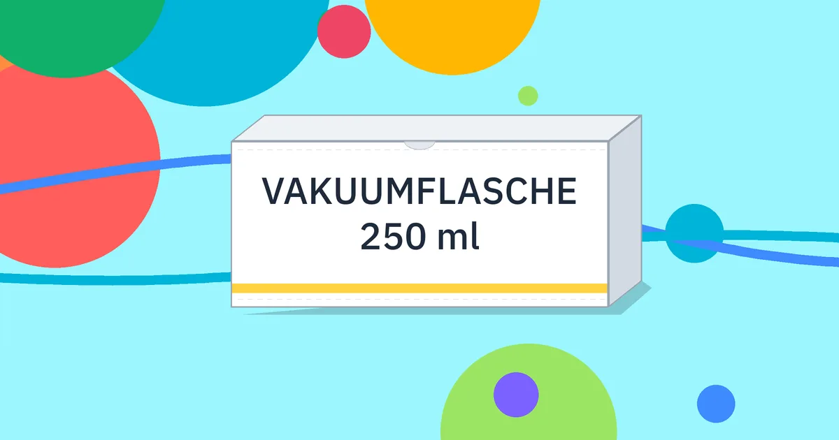 Symbolbild: Packung mit der Aufschrift VAKUUMFLASCHE 250 ml (PZN 09395419) – Verfügbarkeit und Bezug in Apotheken in Frankfurt am Main