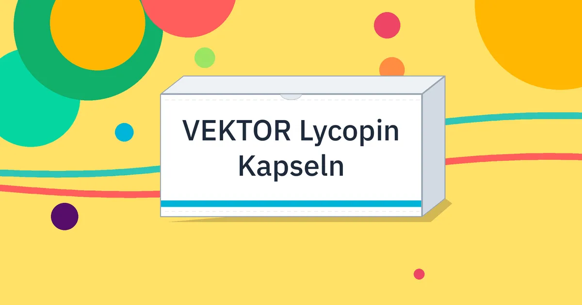 Symbolbild: Packung mit der Aufschrift VEKTOR Lycopin Kapseln (PZN 03814246) – Verfügbarkeit und Bezug in Apotheken in Frankfurt am Main