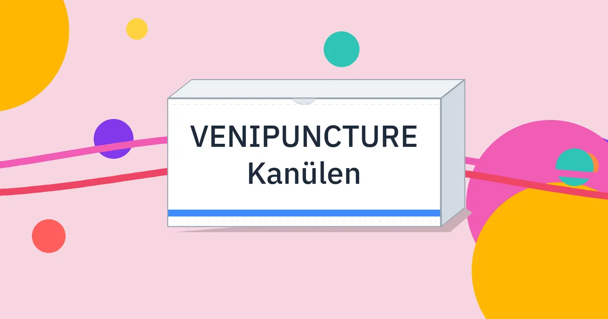 Symbolbild: Packung mit der Aufschrift VENIPUNCTURE Kanülen (PZN 09215512) – Verfügbarkeit und Bezug in Apotheken in Frankfurt am Main