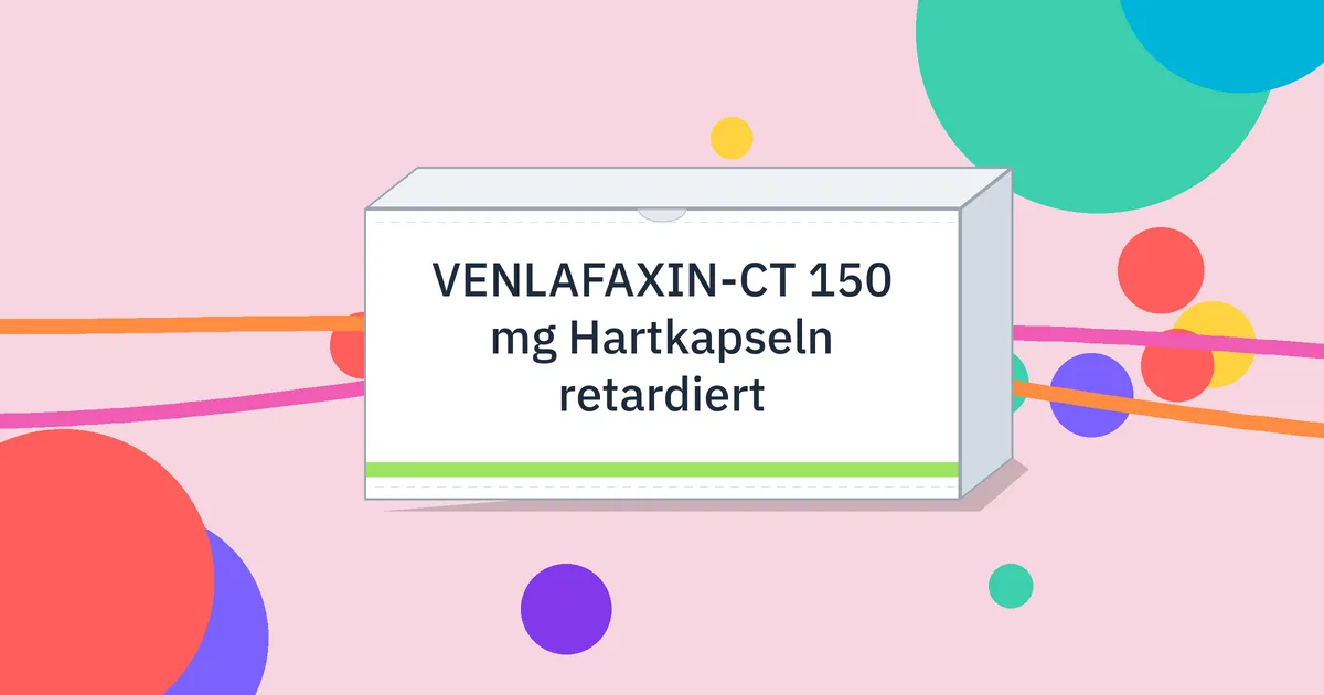 Symbolbild: Packung mit der Aufschrift VENLAFAXIN-CT 150 mg Hartkapseln retardiert (PZN 06794372) – Verfügbarkeit und Bezug in Apotheken in Frankfurt am Main