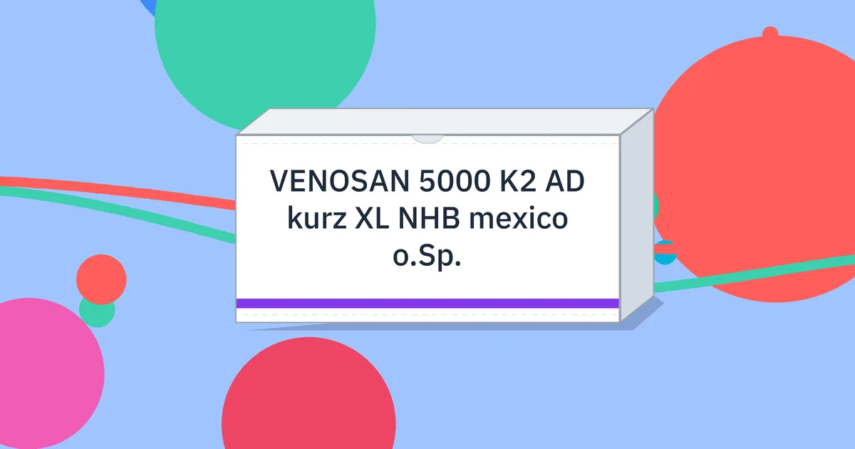 Symbolbild: Packung mit der Aufschrift VENOSAN 5000 K2 AD kurz XL NHB mexico o.Sp. (PZN 14430164) – Verfügbarkeit und Bezug in Apotheken in Frankfurt am Main