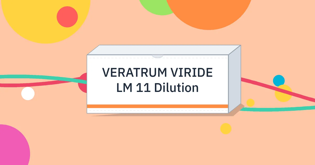 Symbolbild: Packung mit der Aufschrift VERATRUM VIRIDE LM 11 Dilution (PZN 13265237) – Verfügbarkeit und Bezug in Apotheken in Frankfurt am Main