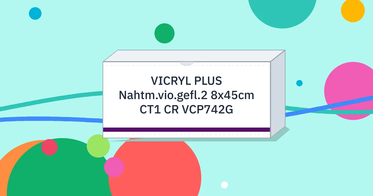 Symbolbild: Packung mit der Aufschrift VICRYL PLUS Nahtm.vio.gefl.2 8x45cm CT1 CR VCP742G (PZN 20924545) – Verfügbarkeit und Bezug in Apotheken in Frankfurt am Main