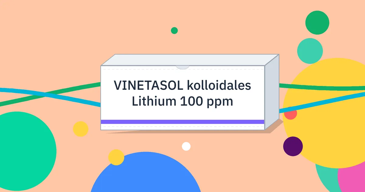 Symbolbild: Packung mit der Aufschrift VINETASOL kolloidales Lithium 100 ppm (PZN 19266870) – Verfügbarkeit und Bezug in Apotheken in Frankfurt am Main