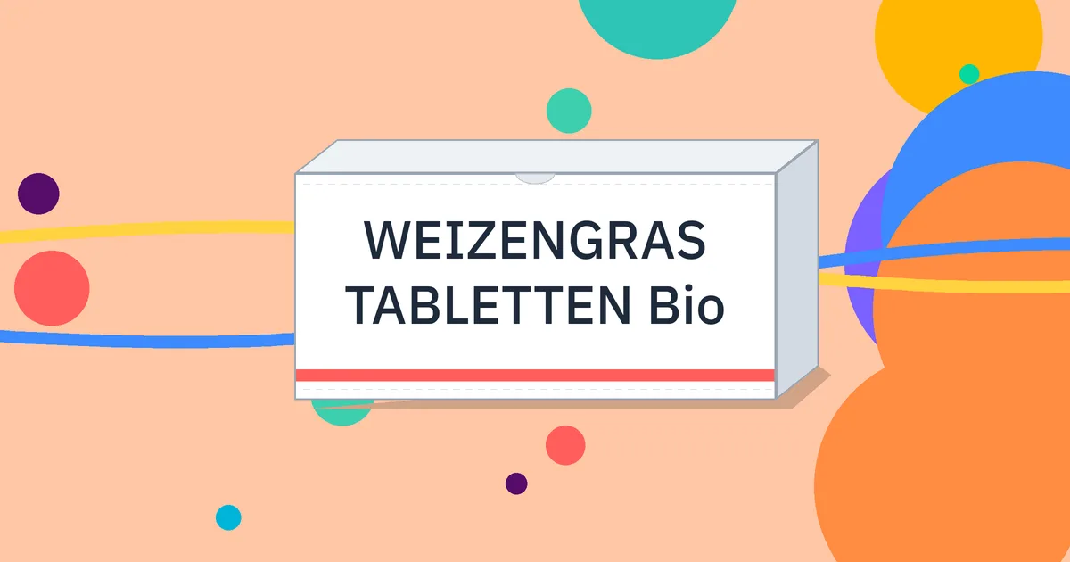 Symbolbild: Packung mit der Aufschrift WEIZENGRAS TABLETTEN Bio (PZN 00321514) – Verfügbarkeit und Bezug in Apotheken in Frankfurt am Main