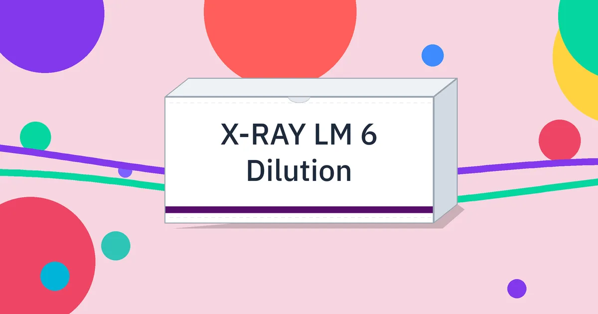 Symbolbild: Packung mit der Aufschrift X-RAY LM 6 Dilution (PZN 08806820) – Verfügbarkeit und Bezug in Apotheken in Frankfurt am Main