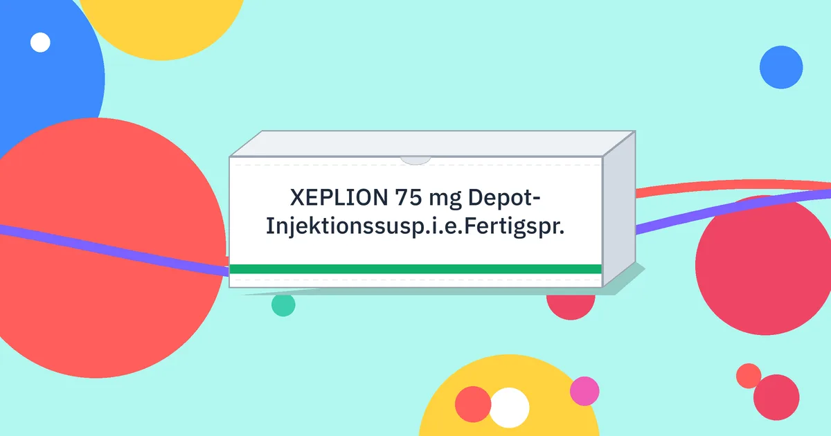 Symbolbild: Packung mit der Aufschrift XEPLION 75 mg Depot-Injektionssusp.i.e.Fertigspr. (PZN 10533329) – Verfügbarkeit und Bezug in Apotheken in Frankfurt am Main