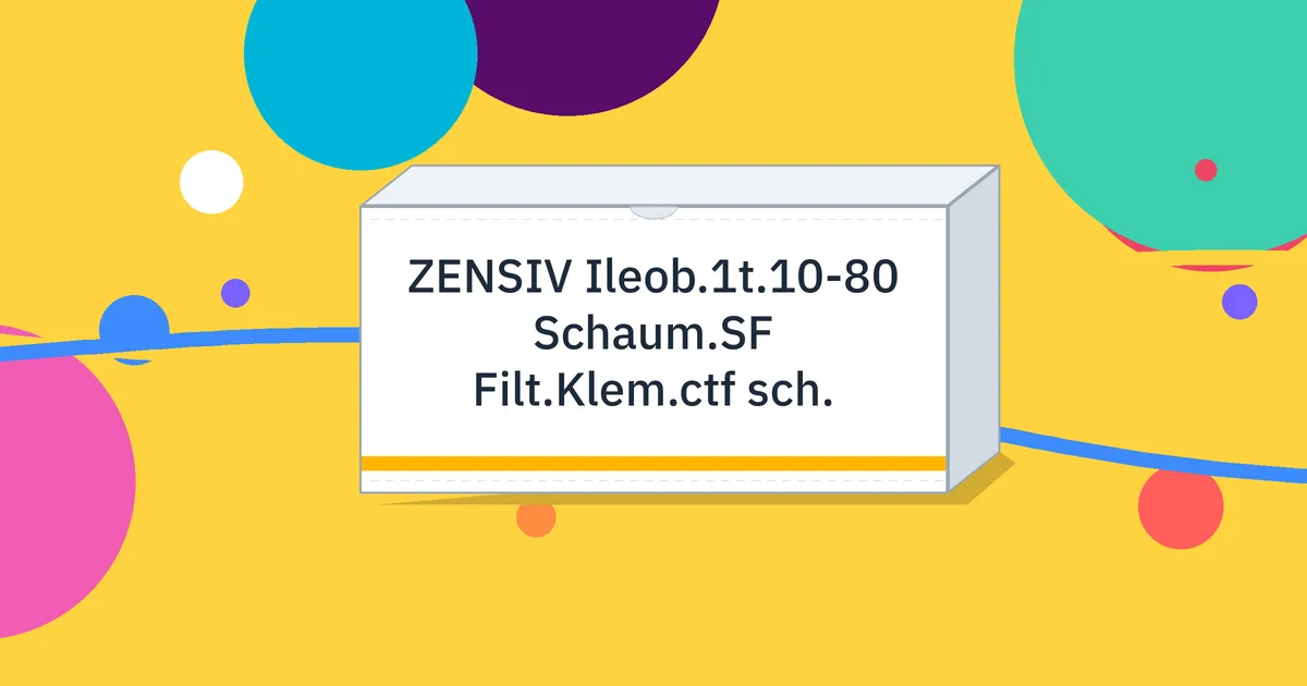 Symbolbild: Packung mit der Aufschrift ZENSIV Ileob.1t.10-80 Schaum.SF Filt.Klem.ctf sch. (PZN 20891538) – Verfügbarkeit und Bezug in Apotheken in Frankfurt am Main