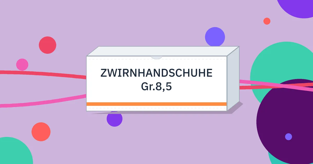 Symbolbild: Packung mit der Aufschrift ZWIRNHANDSCHUHE Gr.8,5 (PZN 11162444) – Verfügbarkeit und Bezug in Apotheken in Frankfurt am Main