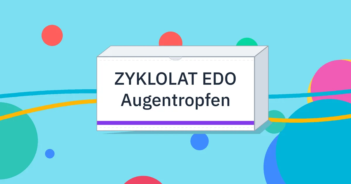 Symbolbild: Packung mit der Aufschrift ZYKLOLAT EDO Augentropfen (PZN 07617732) – Verfügbarkeit und Bezug in Apotheken in Frankfurt am Main