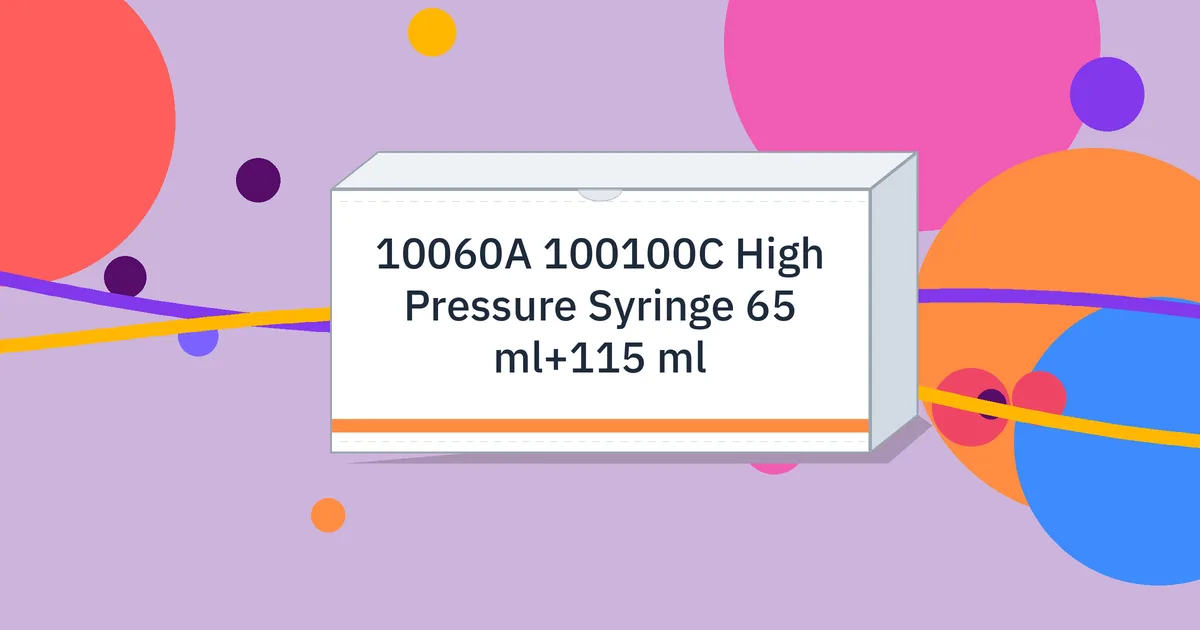Symbolbild: Packung mit der Aufschrift 10060A 100100C High Pressure Syringe 65 ml+115 ml (PZN 18225018) – Verfügbarkeit und Bezug in Apotheken in Frankfurt am Main