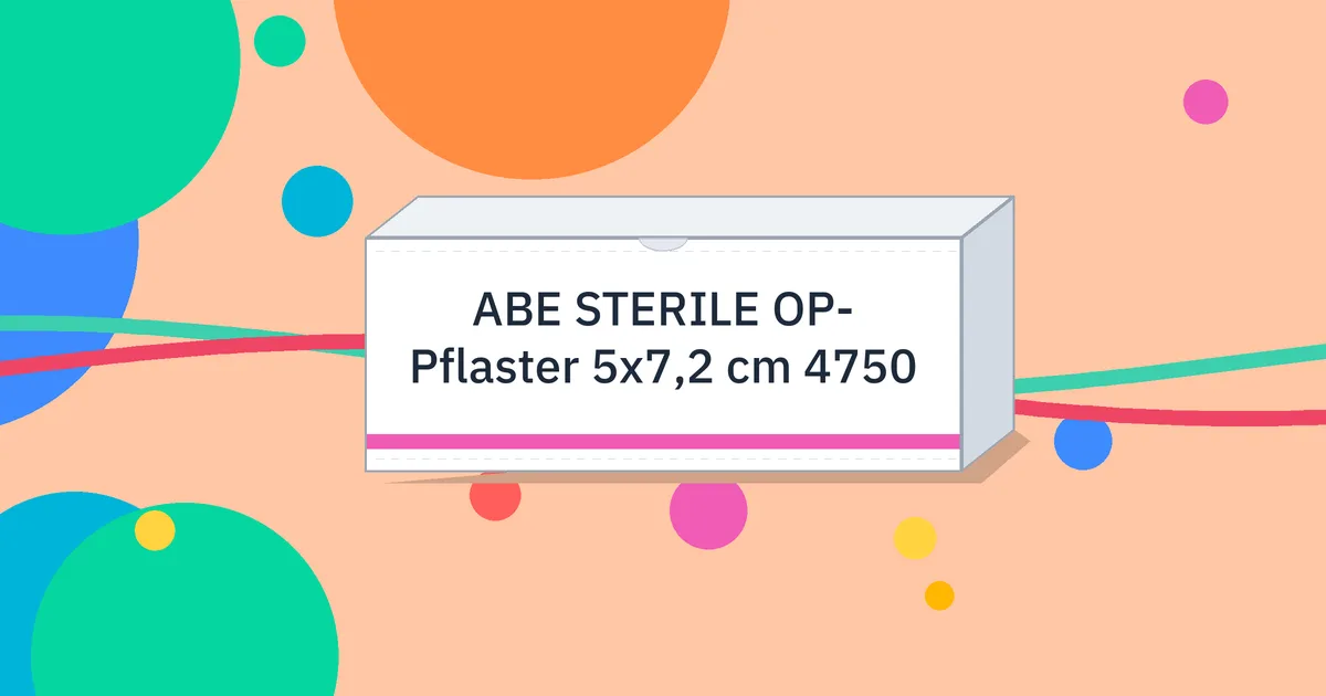 Symbolbild: Packung mit der Aufschrift ABE STERILE OP-Pflaster 5x7,2 cm 4750 (PZN 01452997) – Verfügbarkeit und Bezug in Apotheken in Frankfurt am Main