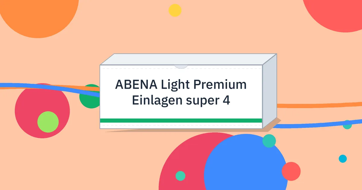 Symbolbild: Packung mit der Aufschrift ABENA Light Premium Einlagen super 4 (PZN 18007681) – Verfügbarkeit und Bezug in Apotheken in Frankfurt am Main