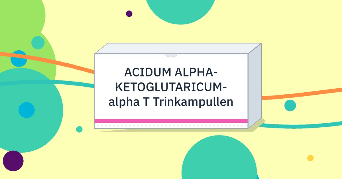 Symbolbild: Packung mit der Aufschrift ACIDUM ALPHA-KETOGLUTARICUM-alpha T Trinkampullen (PZN 10219946) – Verfügbarkeit und Bezug in Apotheken in Frankfurt am Main