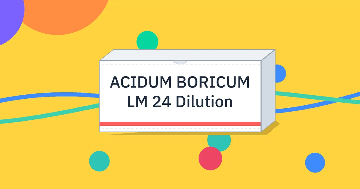 Symbolbild: Packung mit der Aufschrift ACIDUM BORICUM LM 24 Dilution (PZN 13270037) – Verfügbarkeit und Bezug in Apotheken in Frankfurt am Main