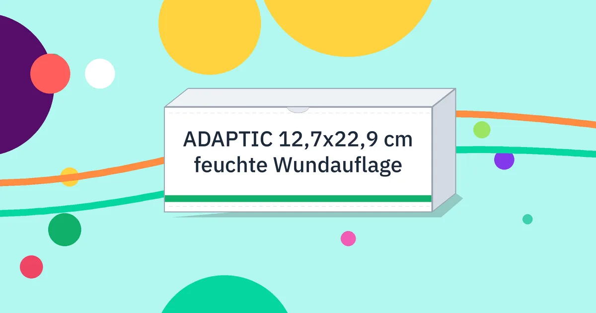 Symbolbild: Packung mit der Aufschrift ADAPTIC 12,7x22,9 cm feuchte Wundauflage (PZN 14324002) – Verfügbarkeit und Bezug in Apotheken in Frankfurt am Main