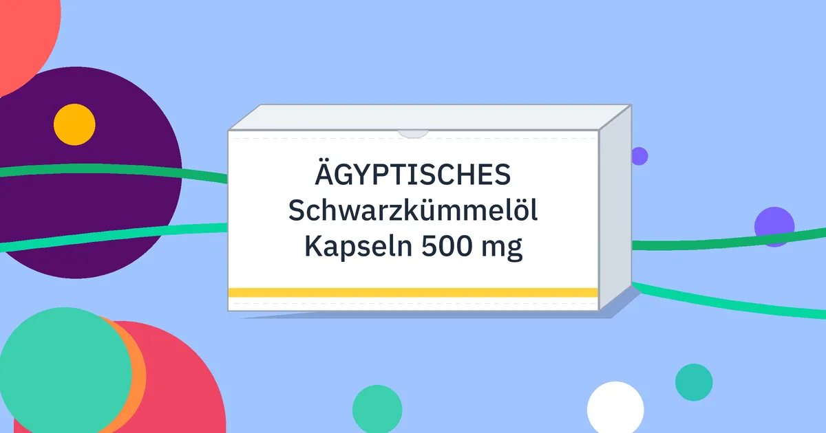 Symbolbild: Packung mit der Aufschrift ÄGYPTISCHES Schwarzkümmelöl Kapseln 500 mg (PZN 03074766) – Verfügbarkeit und Bezug in Apotheken in Frankfurt am Main
