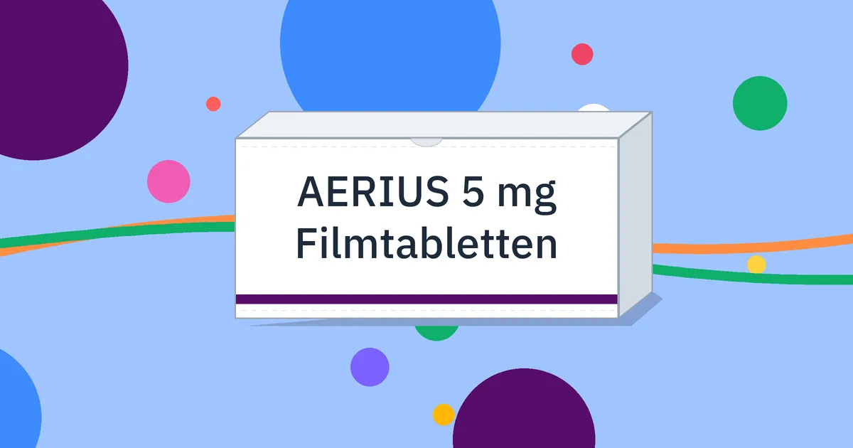 Symbolbild: Packung mit der Aufschrift AERIUS 5 mg Filmtabletten (PZN 03932885) – Verfügbarkeit und Bezug in Apotheken in Frankfurt am Main