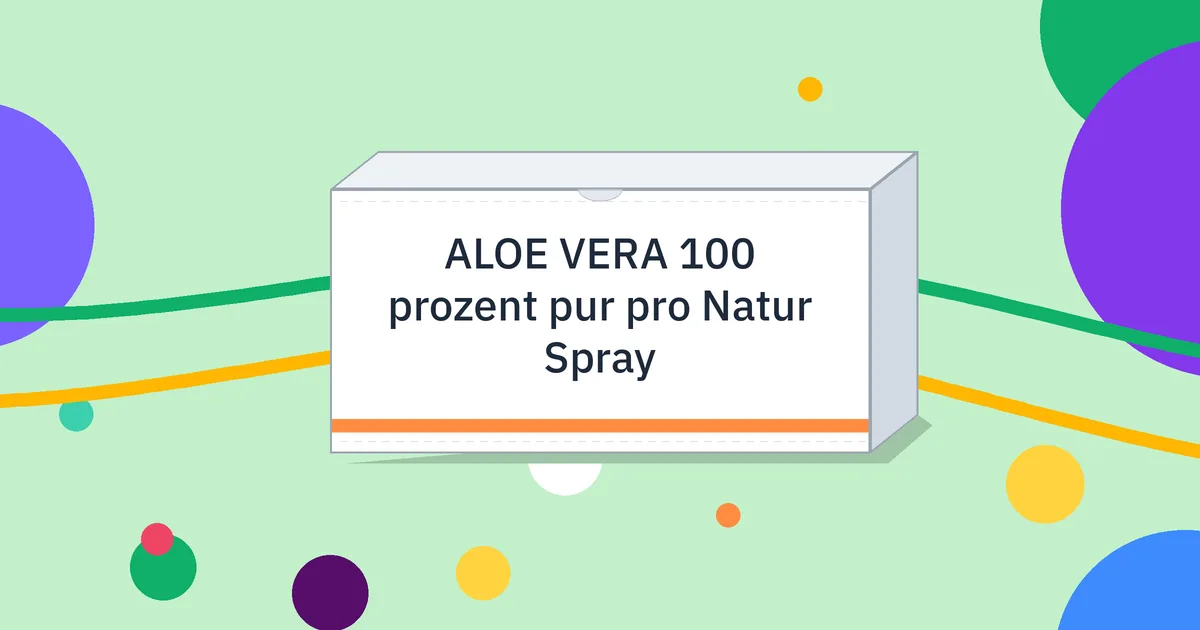 Symbolbild: Packung mit der Aufschrift ALOE VERA 100 prozent pur pro Natur Spray (PZN 03521426) – Verfügbarkeit und Bezug in Apotheken in Frankfurt am Main