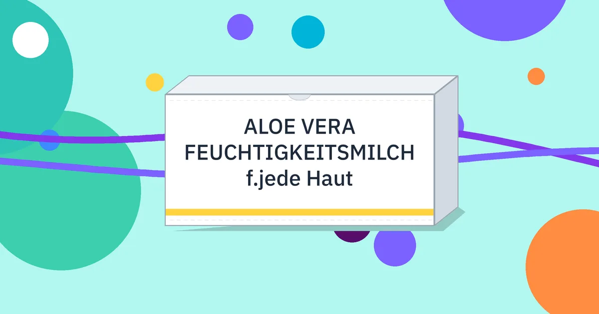 Symbolbild: Packung mit der Aufschrift ALOE VERA FEUCHTIGKEITSMILCH f.jede Haut (PZN 02515694) – Verfügbarkeit und Bezug in Apotheken in Frankfurt am Main
