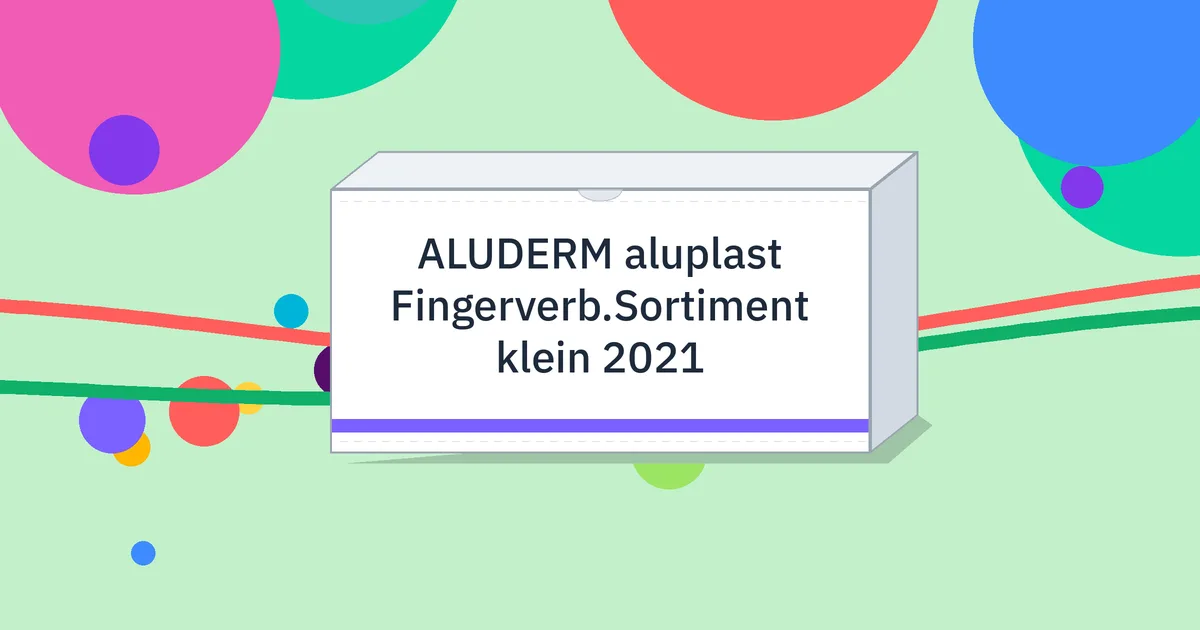 Symbolbild: Packung mit der Aufschrift ALUDERM aluplast Fingerverb.Sortiment klein 2021 (PZN 18066519) – Verfügbarkeit und Bezug in Apotheken in Frankfurt am Main
