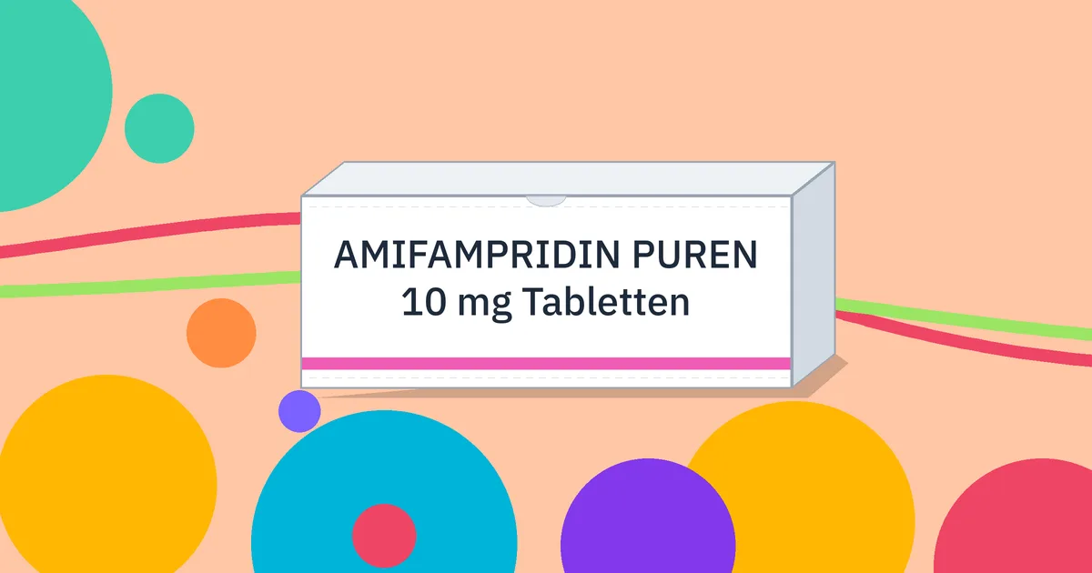 Symbolbild: Packung mit der Aufschrift AMIFAMPRIDIN PUREN 10 mg Tabletten (PZN 20054920) – Verfügbarkeit und Bezug in Apotheken in Frankfurt am Main