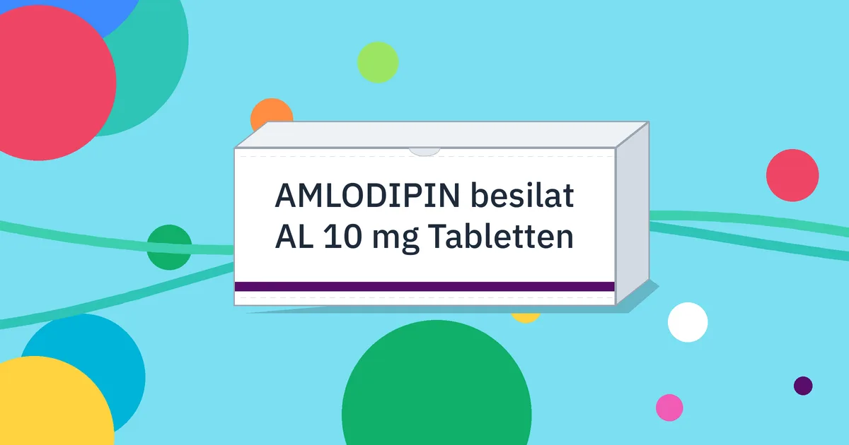 Symbolbild: Packung mit der Aufschrift AMLODIPIN besilat AL 10 mg Tabletten (PZN 11130295) – Verfügbarkeit und Bezug in Apotheken in Frankfurt am Main