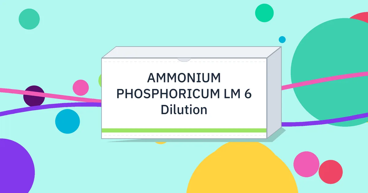 Symbolbild: Packung mit der Aufschrift AMMONIUM PHOSPHORICUM LM 6 Dilution (PZN 13322202) – Verfügbarkeit und Bezug in Apotheken in Frankfurt am Main
