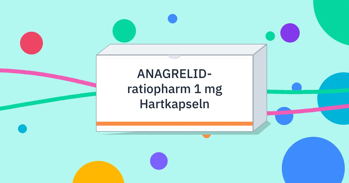 Symbolbild: Packung mit der Aufschrift ANAGRELID-ratiopharm 1 mg Hartkapseln (PZN 12557570) – Verfügbarkeit und Bezug in Apotheken in Frankfurt am Main
