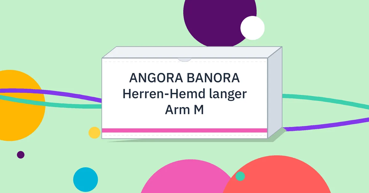Symbolbild: Packung mit der Aufschrift ANGORA BANORA Herren-Hemd langer Arm M (PZN 06192377) – Verfügbarkeit und Bezug in Apotheken in Frankfurt am Main