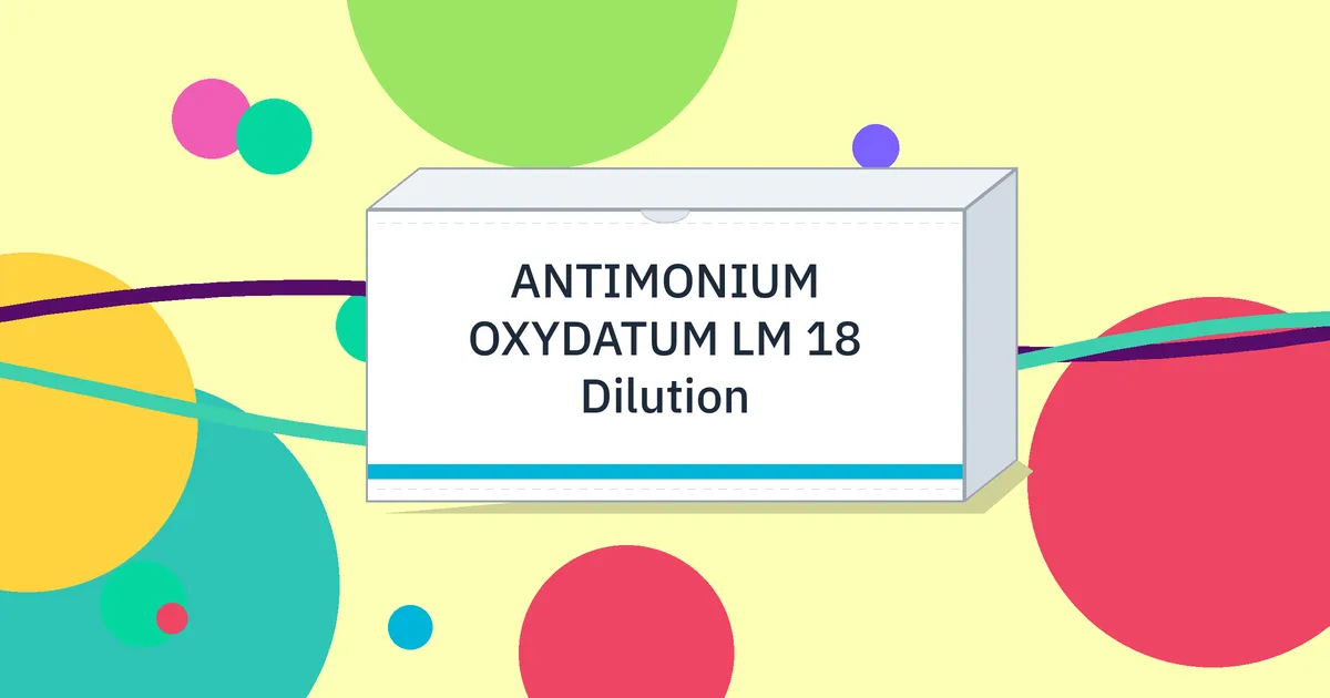 Symbolbild: Packung mit der Aufschrift ANTIMONIUM OXYDATUM LM 18 Dilution (PZN 13374506) – Verfügbarkeit und Bezug in Apotheken in Frankfurt am Main