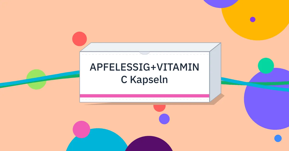 Symbolbild: Packung mit der Aufschrift APFELESSIG+VITAMIN C Kapseln (PZN 00694238) – Verfügbarkeit und Bezug in Apotheken in Frankfurt am Main