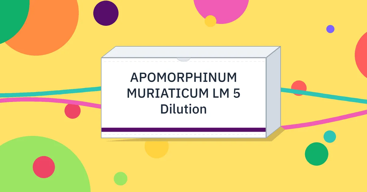 Symbolbild: Packung mit der Aufschrift APOMORPHINUM MURIATICUM LM 5 Dilution (PZN 13380955) – Verfügbarkeit und Bezug in Apotheken in Frankfurt am Main