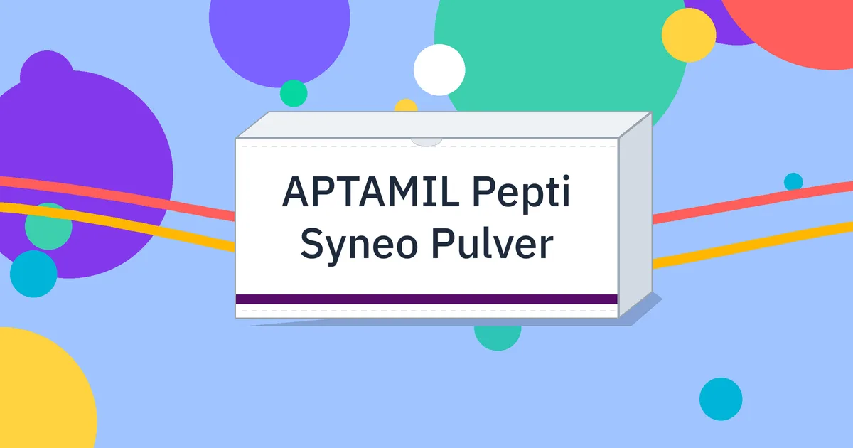 Symbolbild: Packung mit der Aufschrift APTAMIL Pepti Syneo Pulver (PZN 14154422) – Verfügbarkeit und Bezug in Apotheken in Frankfurt am Main