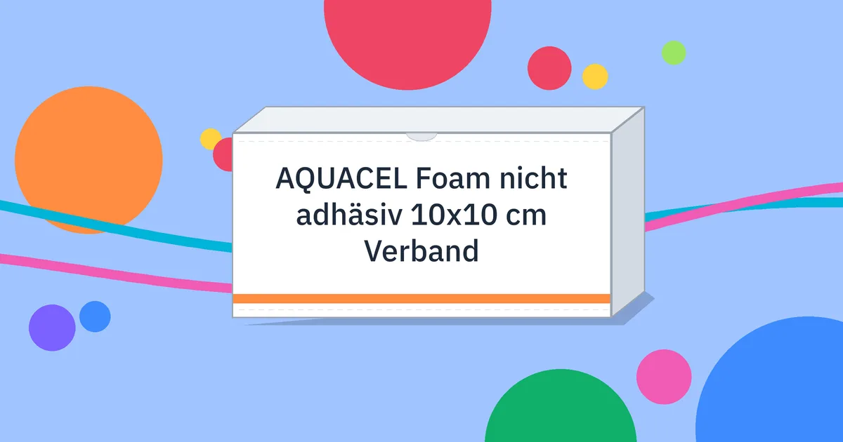 Symbolbild: Packung mit der Aufschrift AQUACEL Foam nicht adhäsiv 10x10 cm Verband (PZN 13747775) – Verfügbarkeit und Bezug in Apotheken in Frankfurt am Main