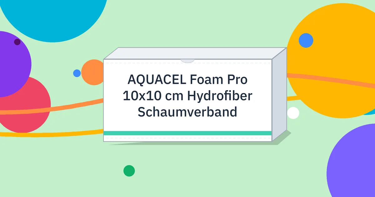 Symbolbild: Packung mit der Aufschrift AQUACEL Foam Pro 10x10 cm Hydrofiber Schaumverband (PZN 19846998) – Verfügbarkeit und Bezug in Apotheken in Frankfurt am Main
