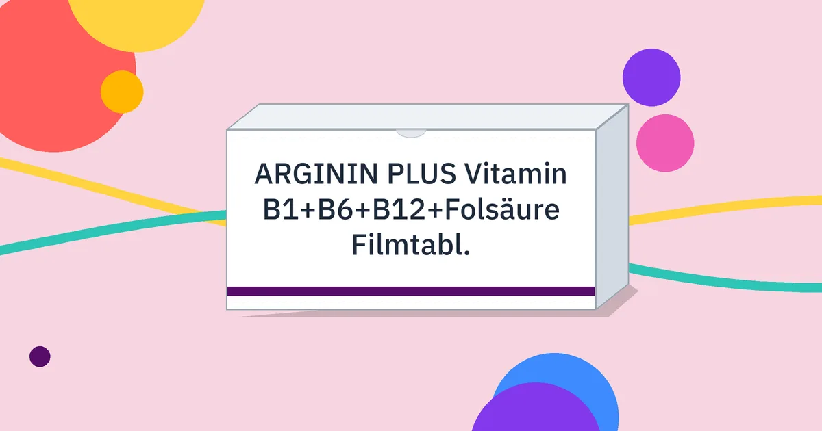 Symbolbild: Packung mit der Aufschrift ARGININ PLUS Vitamin B1+B6+B12+Folsäure Filmtabl. (PZN 12470509) – Verfügbarkeit und Bezug in Apotheken in Frankfurt am Main