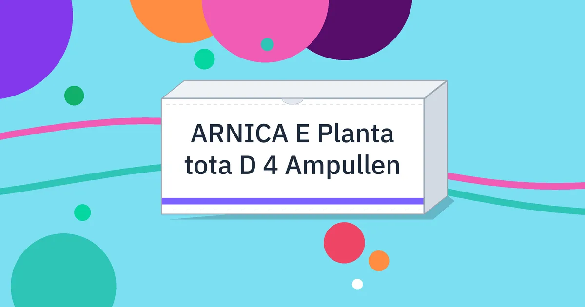 Symbolbild: Packung mit der Aufschrift ARNICA E Planta tota D 4 Ampullen (PZN 03358021) – Verfügbarkeit und Bezug in Apotheken in Frankfurt am Main