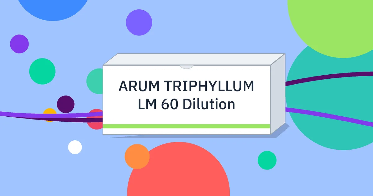 Symbolbild: Packung mit der Aufschrift ARUM TRIPHYLLUM LM 60 Dilution (PZN 12780919) – Verfügbarkeit und Bezug in Apotheken in Frankfurt am Main