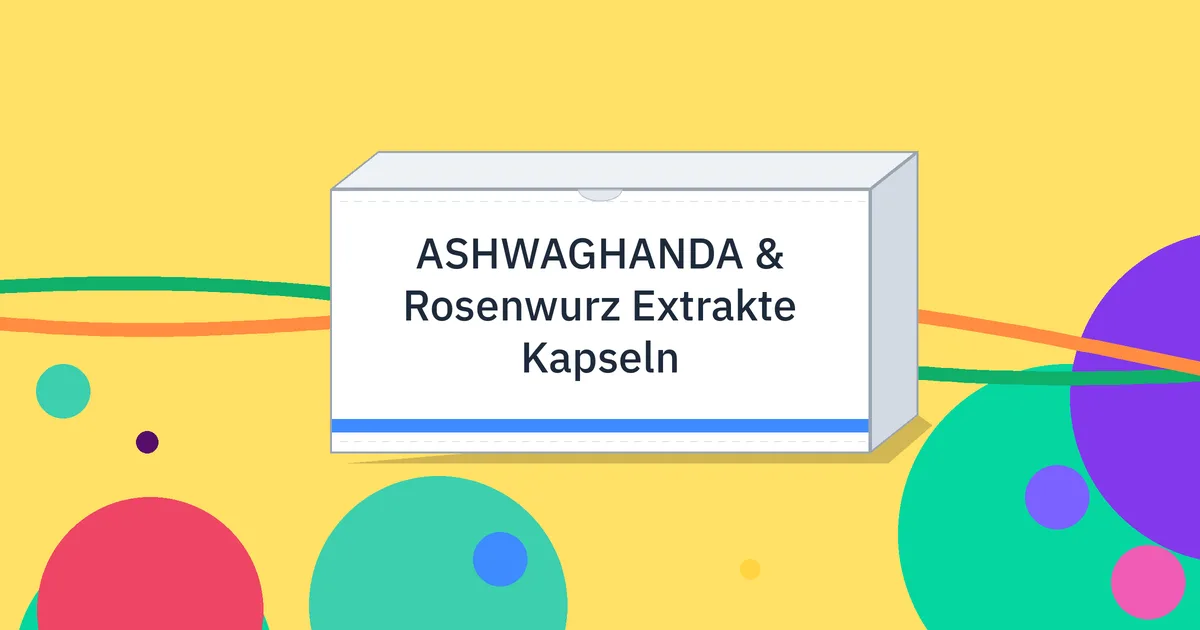 Symbolbild: Packung mit der Aufschrift ASHWAGHANDA & Rosenwurz Extrakte Kapseln (PZN 19726165) – Verfügbarkeit und Bezug in Apotheken in Frankfurt am Main