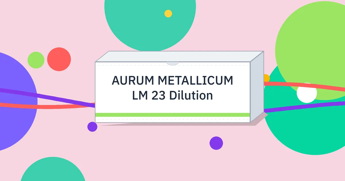 Symbolbild: Packung mit der Aufschrift AURUM METALLICUM LM 23 Dilution (PZN 12785207) – Verfügbarkeit und Bezug in Apotheken in Frankfurt am Main
