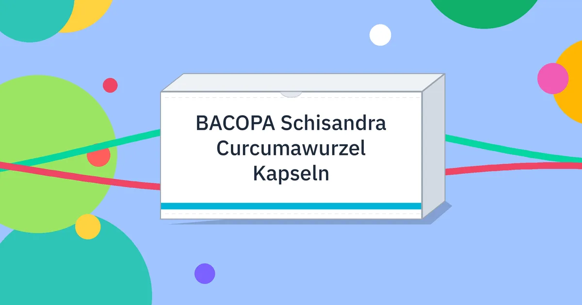Symbolbild: Packung mit der Aufschrift BACOPA Schisandra Curcumawurzel Kapseln (PZN 18749336) – Verfügbarkeit und Bezug in Apotheken in Frankfurt am Main