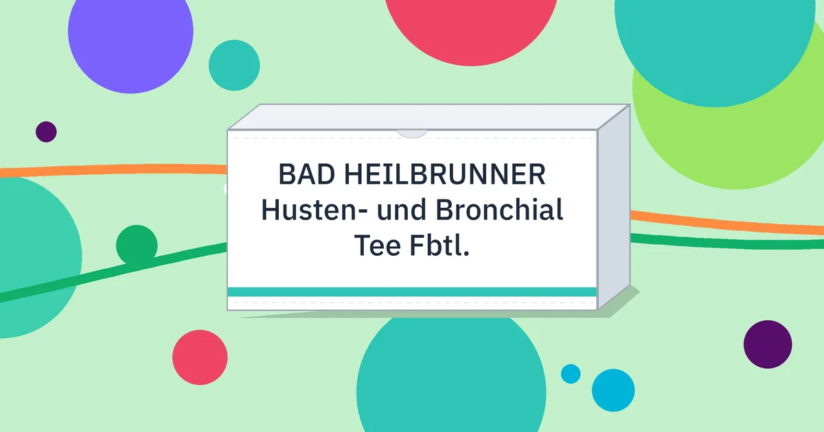 Symbolbild: Packung mit der Aufschrift BAD HEILBRUNNER Husten- und Bronchial Tee Fbtl. (PZN 01532472) – Verfügbarkeit und Bezug in Apotheken in Frankfurt am Main