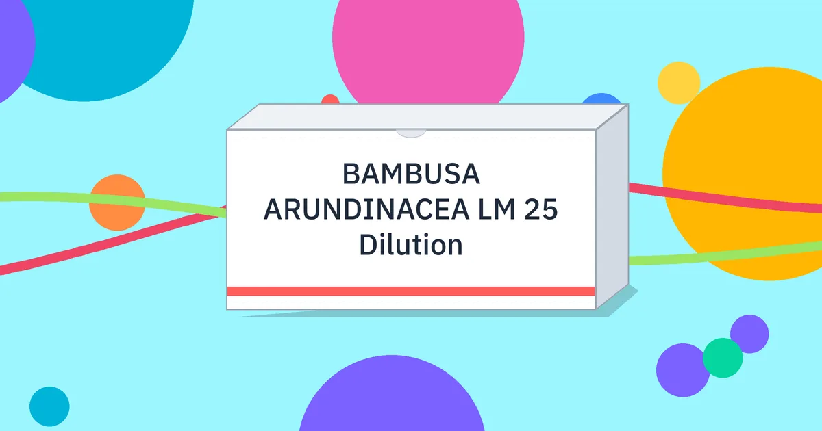 Symbolbild: Packung mit der Aufschrift BAMBUSA ARUNDINACEA LM 25 Dilution (PZN 12787761) – Verfügbarkeit und Bezug in Apotheken in Frankfurt am Main