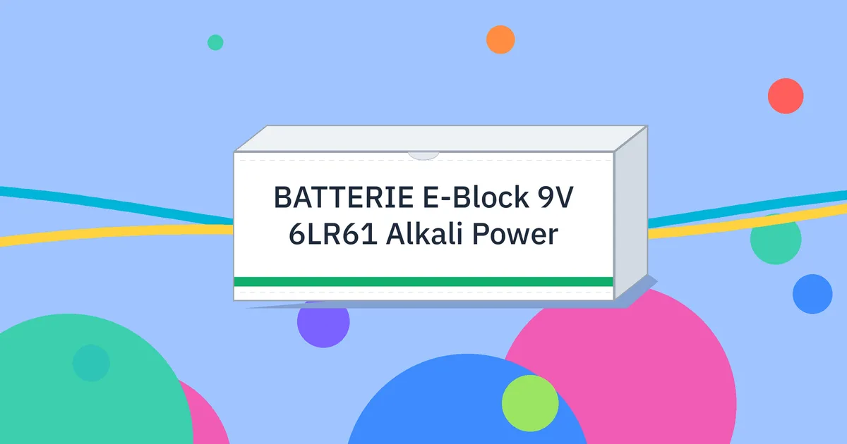 Symbolbild: Packung mit der Aufschrift BATTERIE E-Block 9V 6LR61 Alkali Power (PZN 20581944) – Verfügbarkeit und Bezug in Apotheken in Frankfurt am Main