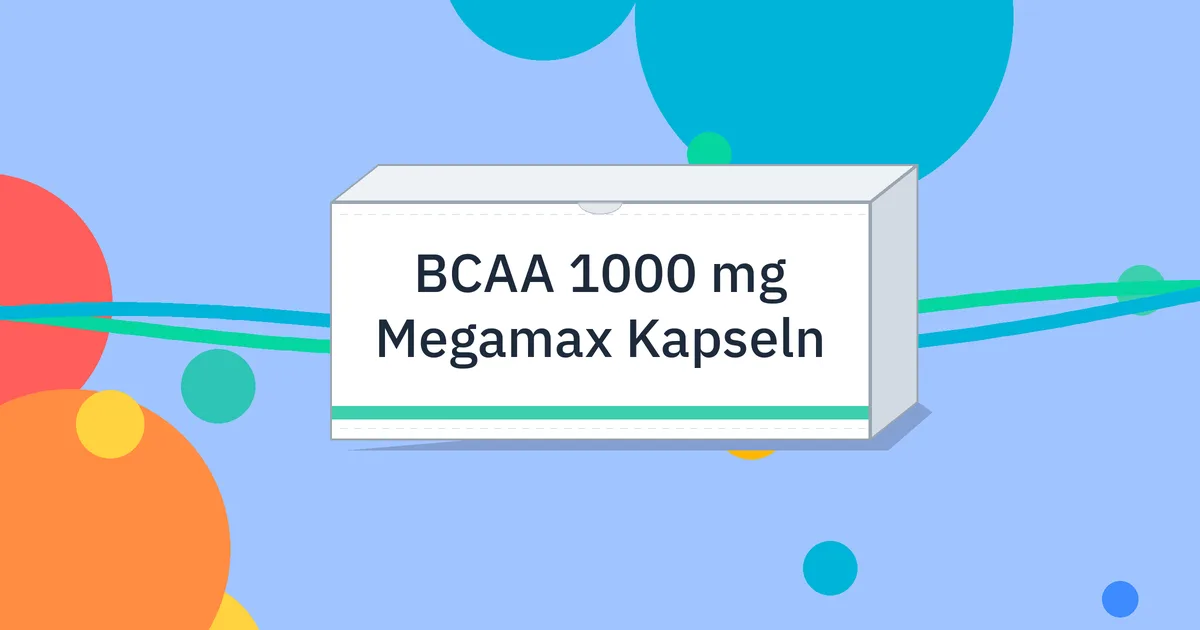 Symbolbild: Packung mit der Aufschrift BCAA 1000 mg Megamax Kapseln (PZN 14132113) – Verfügbarkeit und Bezug in Apotheken in Frankfurt am Main