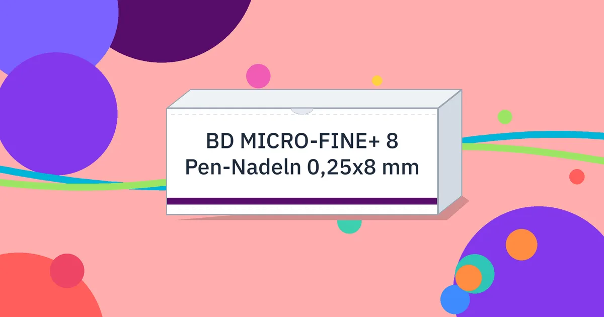 Symbolbild: Packung mit der Aufschrift BD MICRO-FINE+ 8 Pen-Nadeln 0,25x8 mm (PZN 07466664) – Verfügbarkeit und Bezug in Apotheken in Frankfurt am Main