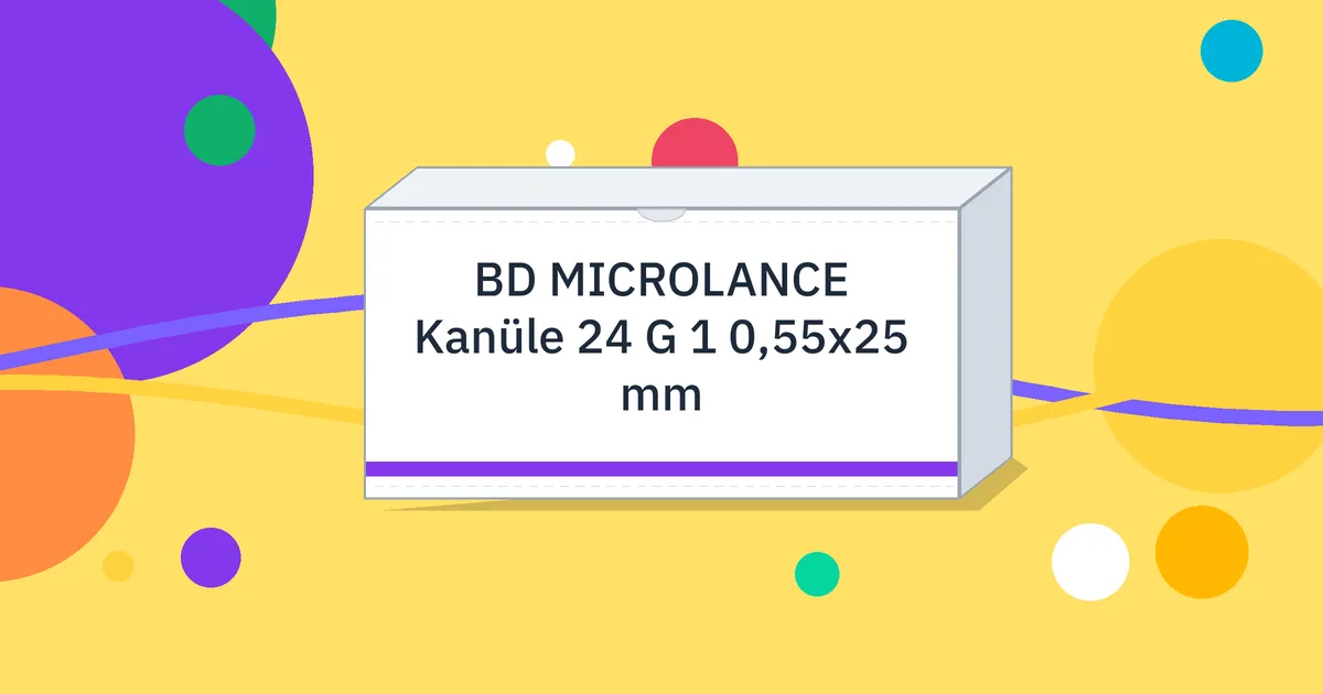 Symbolbild: Packung mit der Aufschrift BD MICROLANCE Kanüle 24 G 1 0,55x25 mm (PZN 03024484) – Verfügbarkeit und Bezug in Apotheken in Frankfurt am Main