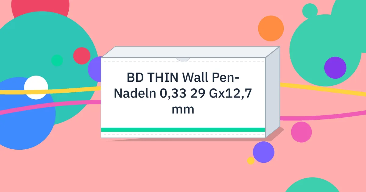 Symbolbild: Packung mit der Aufschrift BD THIN Wall Pen-Nadeln 0,33 29 Gx12,7 mm (PZN 16128038) – Verfügbarkeit und Bezug in Apotheken in Frankfurt am Main