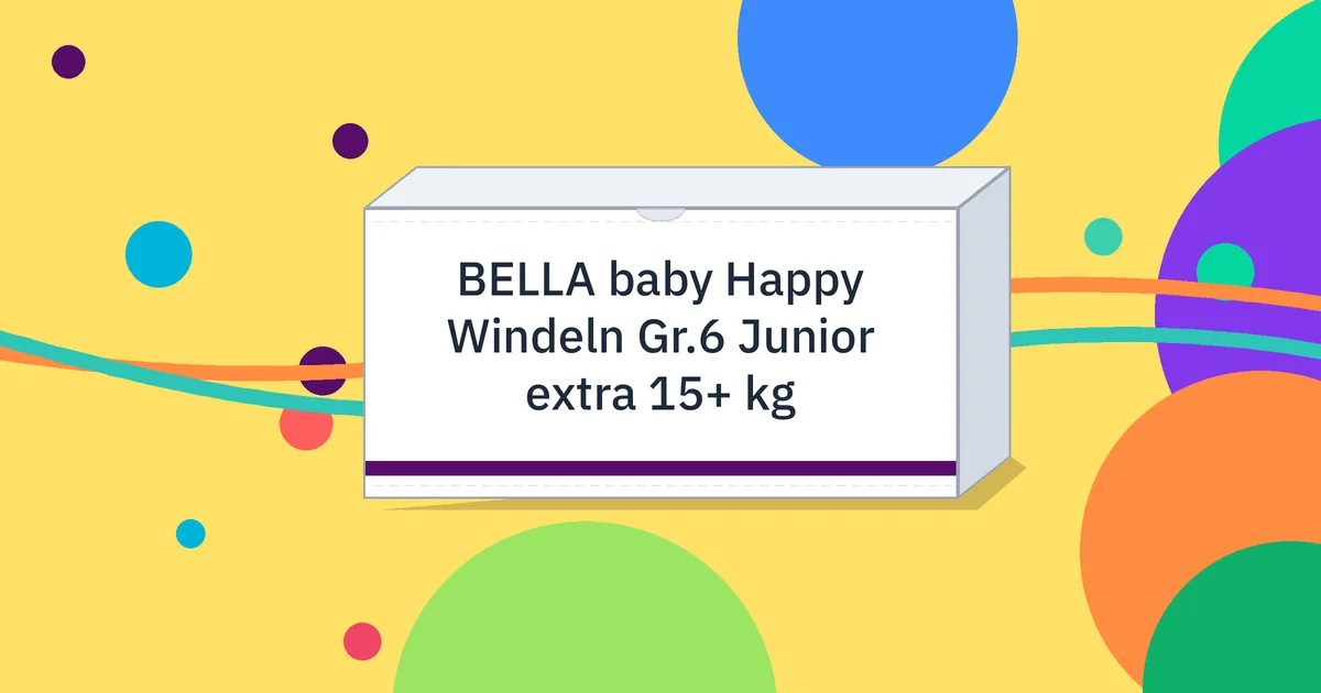 Symbolbild: Packung mit der Aufschrift BELLA baby Happy Windeln Gr.6 Junior extra 15+ kg (PZN 18815820) – Verfügbarkeit und Bezug in Apotheken in Frankfurt am Main